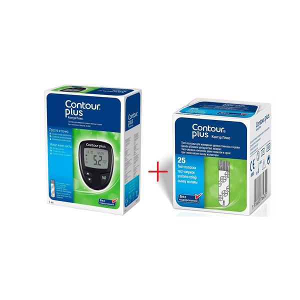 Глюкометр CONTOUR® PLUS + тест-полоски CONTOUR® PLUS 25 шт. (скидка на ...