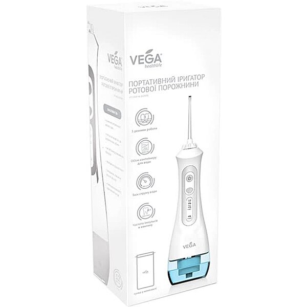 Портативний іригатор ротової порожнини Vega VT-1000 W білий - купити в Києві і Україні | Ціна ...